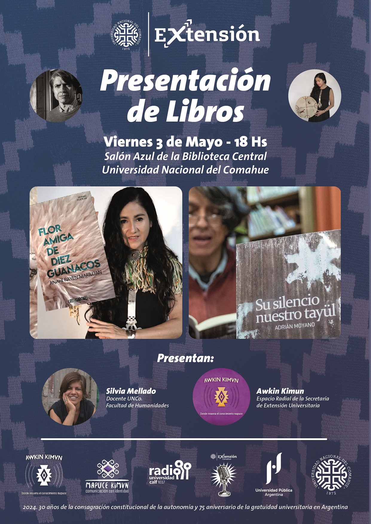 Presentación de libros en el Salón Azul – Secretaría de Extensión Universitaria